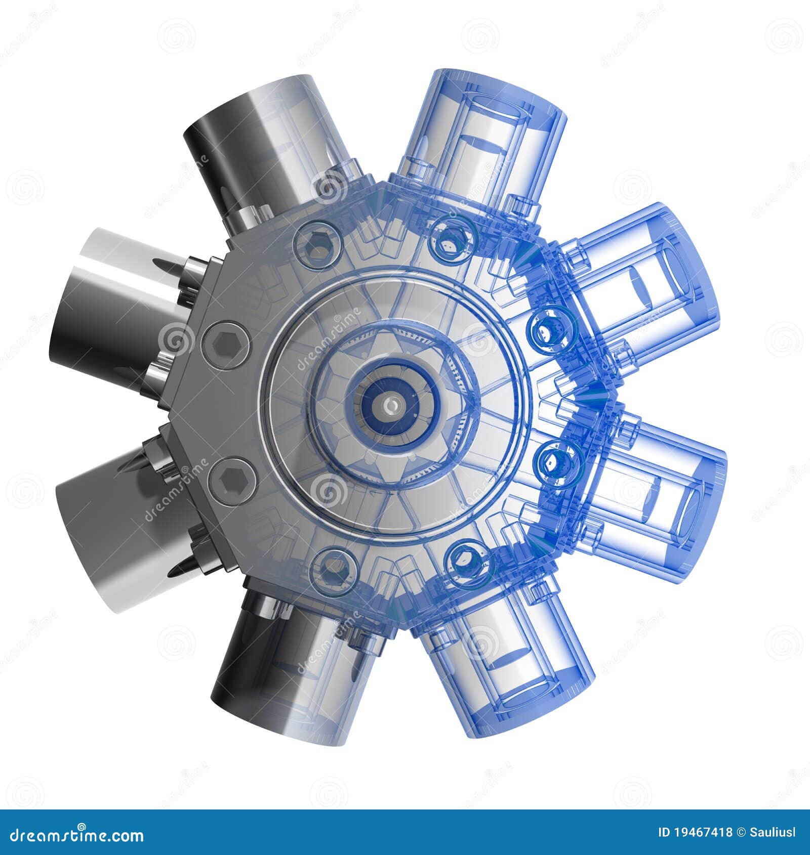 Rotarry engine (3D xray) stock illustration. Illustration of frame ...