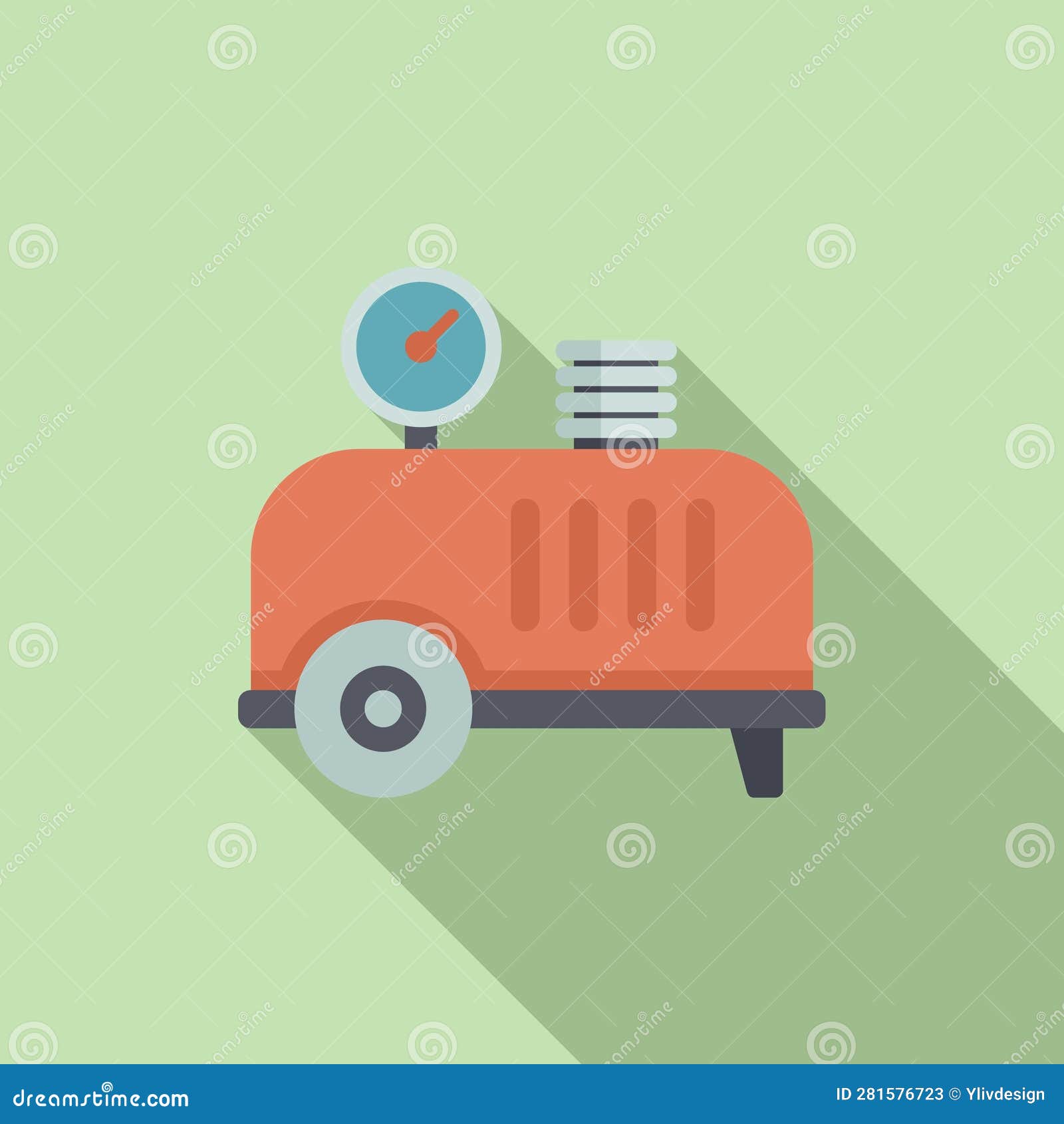 Rotary Compressor Icon Flat Vector. Air Machine Stock Vector ...