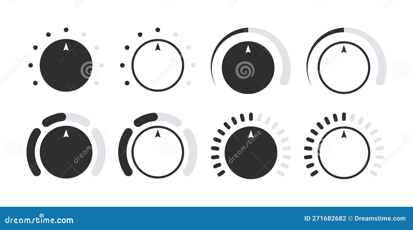 Rotary Dials. Volume Level Handle, Rotary Dials with Round Scale and ...