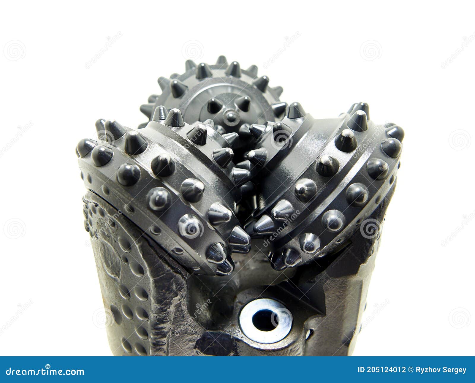 Rotary Drill Bit Isolated White Stock Photo - Image of roller, water ...