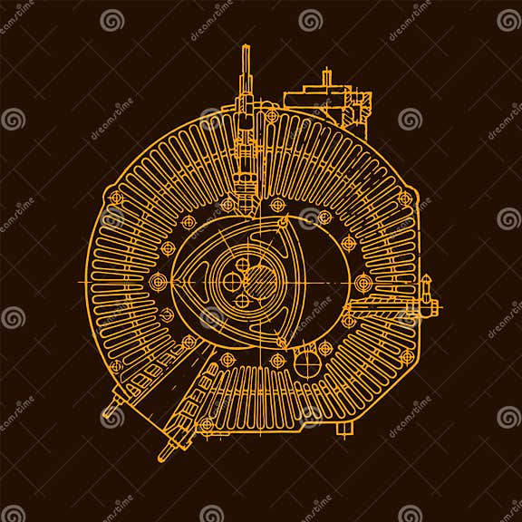 Rotary Engine Blueprint. stock vector. Illustration of mechanic - 232195996