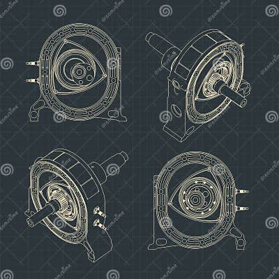 Rotary engine drawing stock vector. Illustration of technology - 180861131