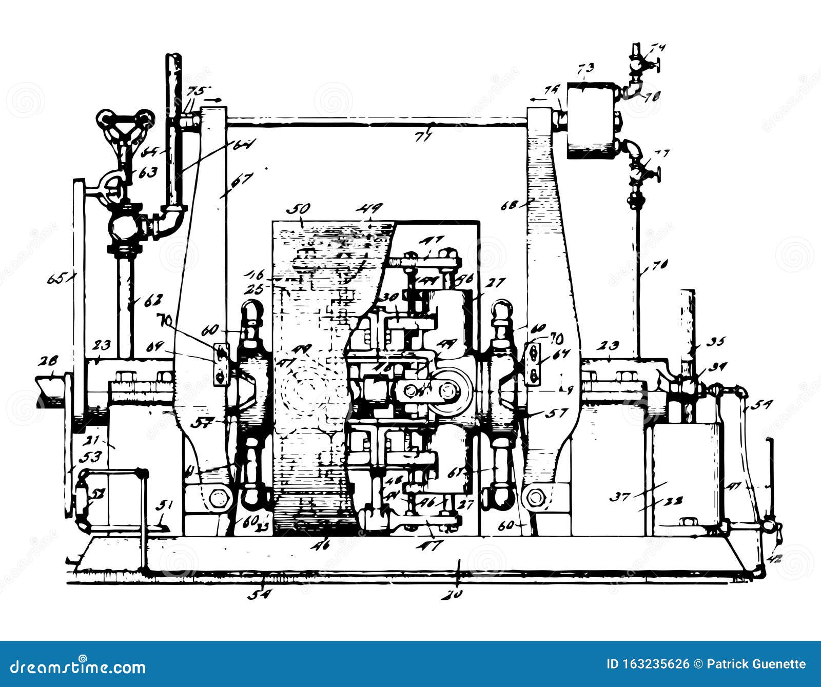 Rotary Engine Vintage Illustration Stock Vector - Illustration of ...