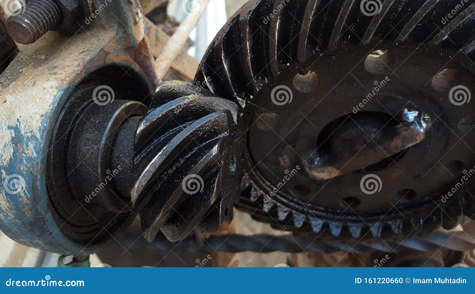 Rotary Gear on a Diesel Engine that Was Already Worn Out Stock Photo ...