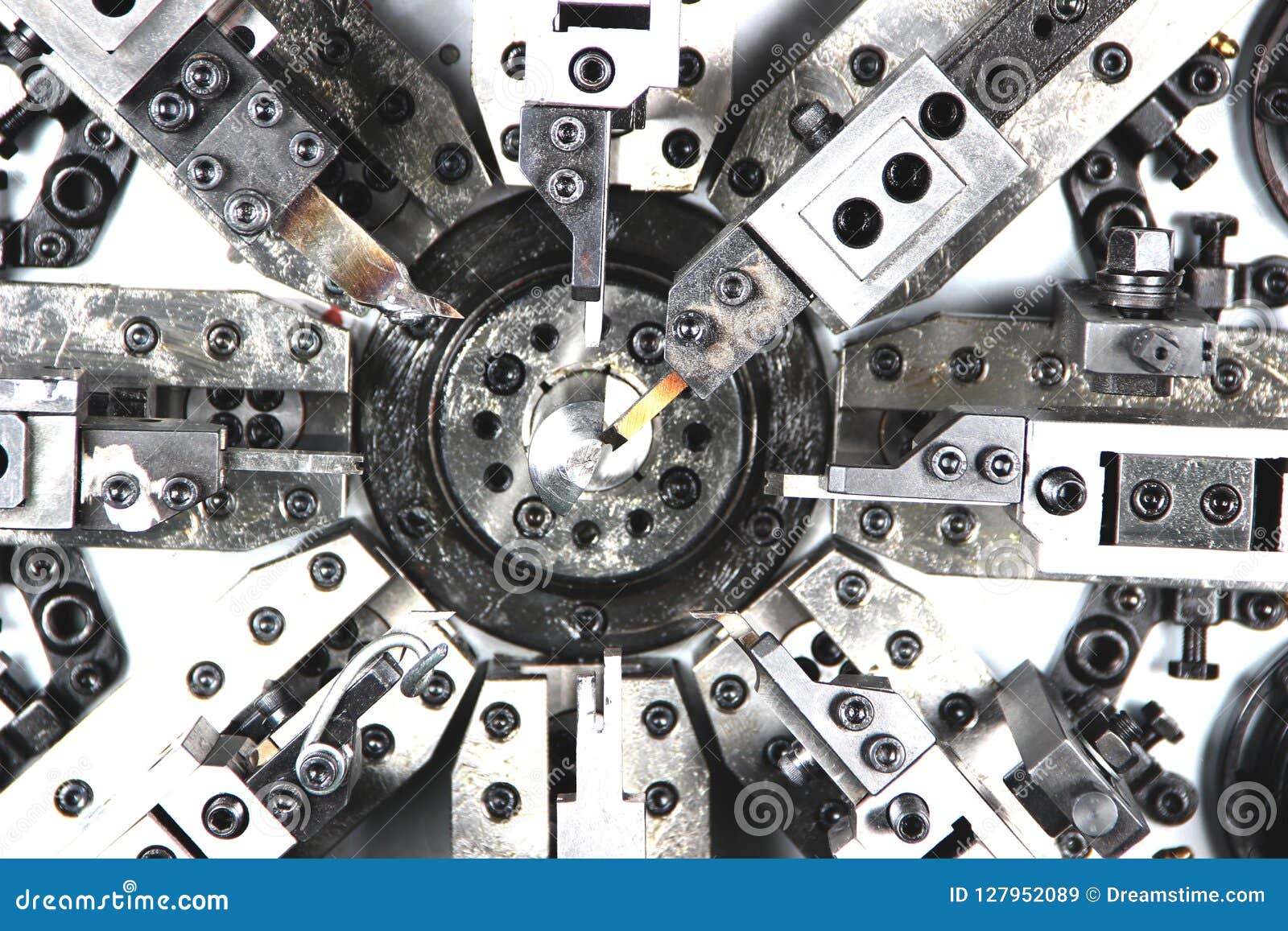 CNC SPRING COILER stock image. Image of large, economic - 127952089