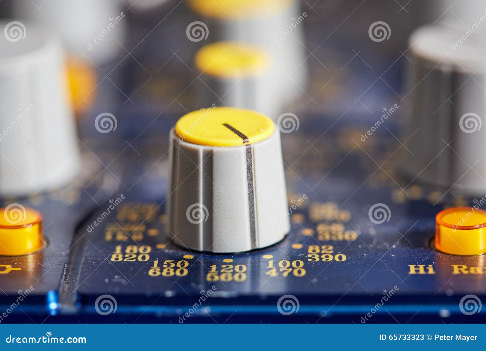Rotary Knob on an Audio Mixing Console Stock Image - Image of broadcast ...