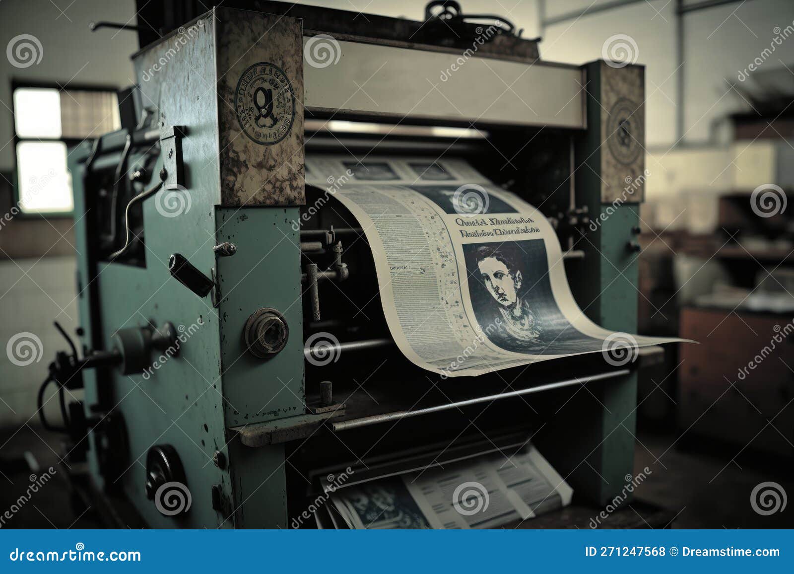 Rotary of a daily Newspaper. Created with Generative AI Technology ...