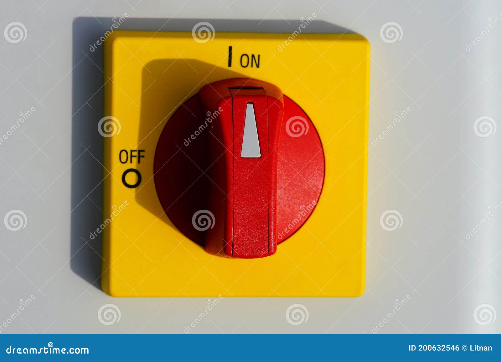 Rotary Red Electric Power on and Off Switch Stock Photo - Image of ...