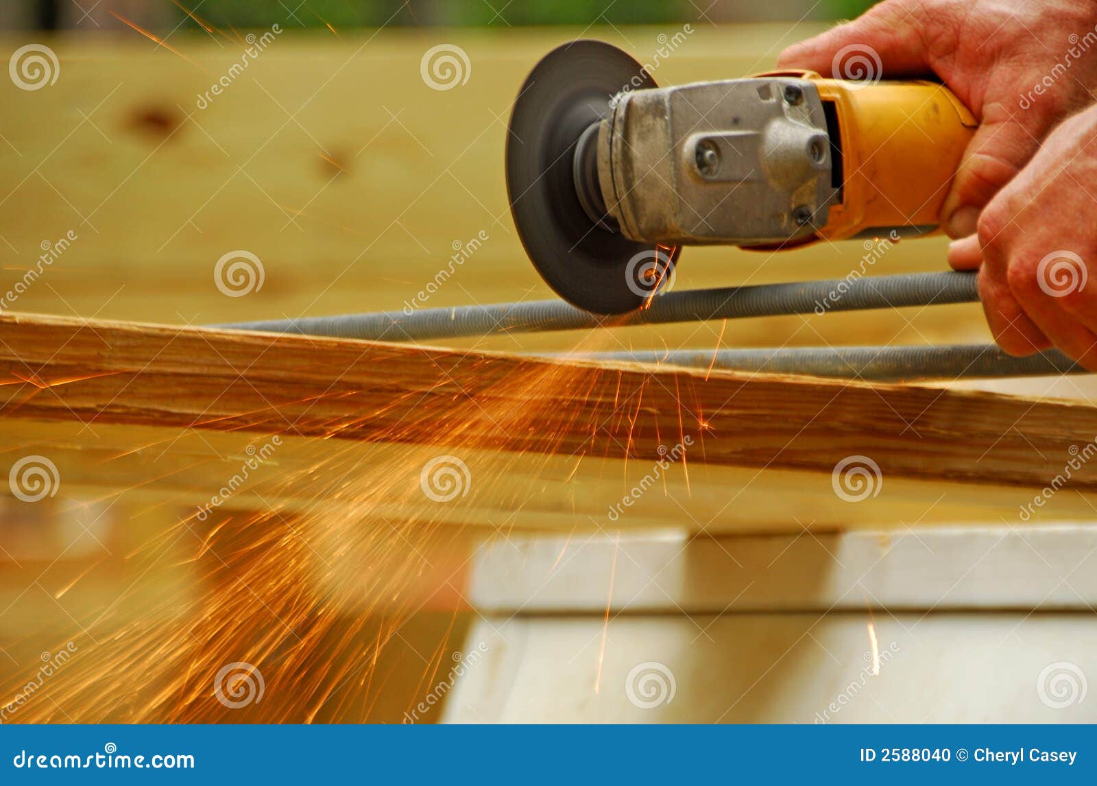 Rotary Saw and Sparks stock photo. Image of collar, hazard - 2588040