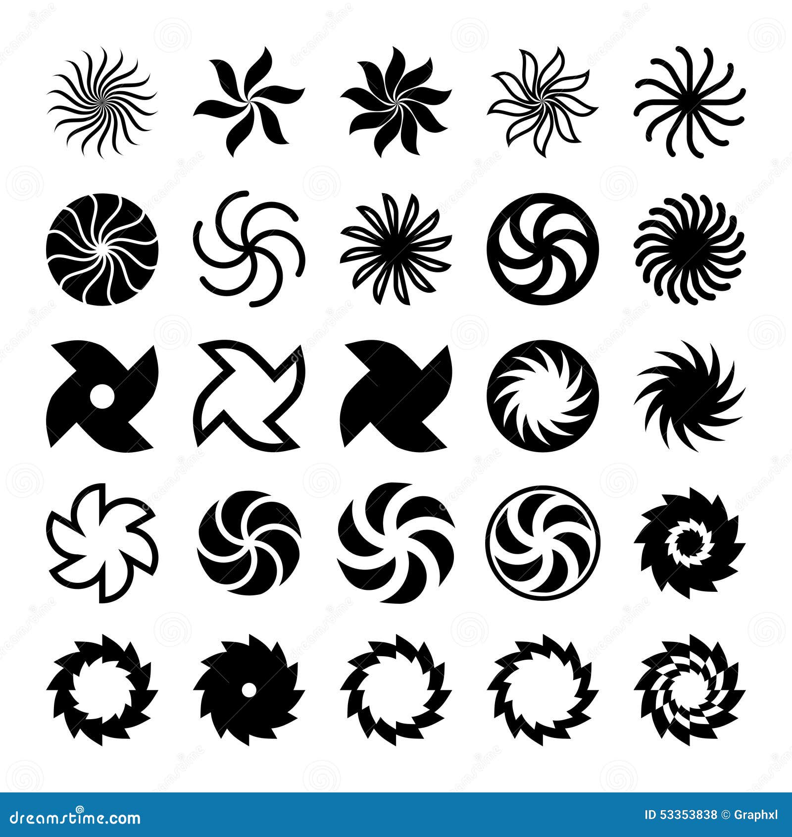 Rotary Star Patterns - Stock Vector Stock Vector - Illustration of ...