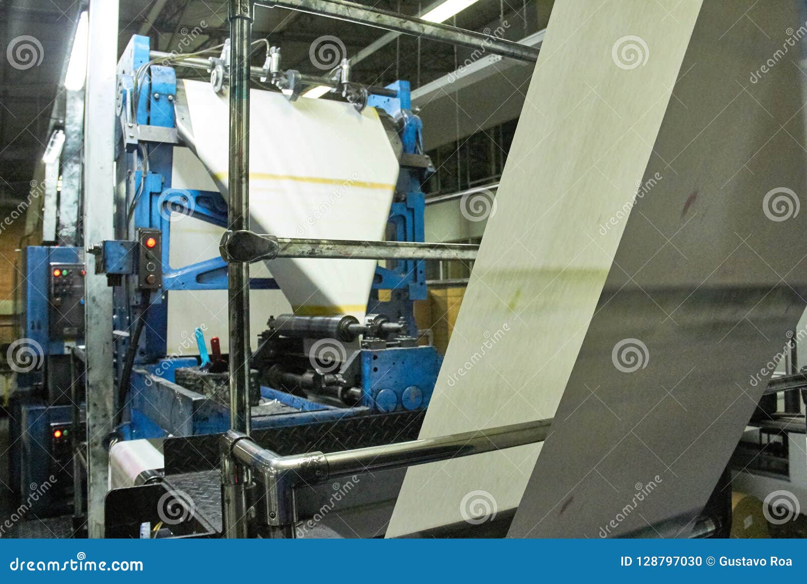 Start of Newspaper Printing Stock Photo - Image of material, machines ...