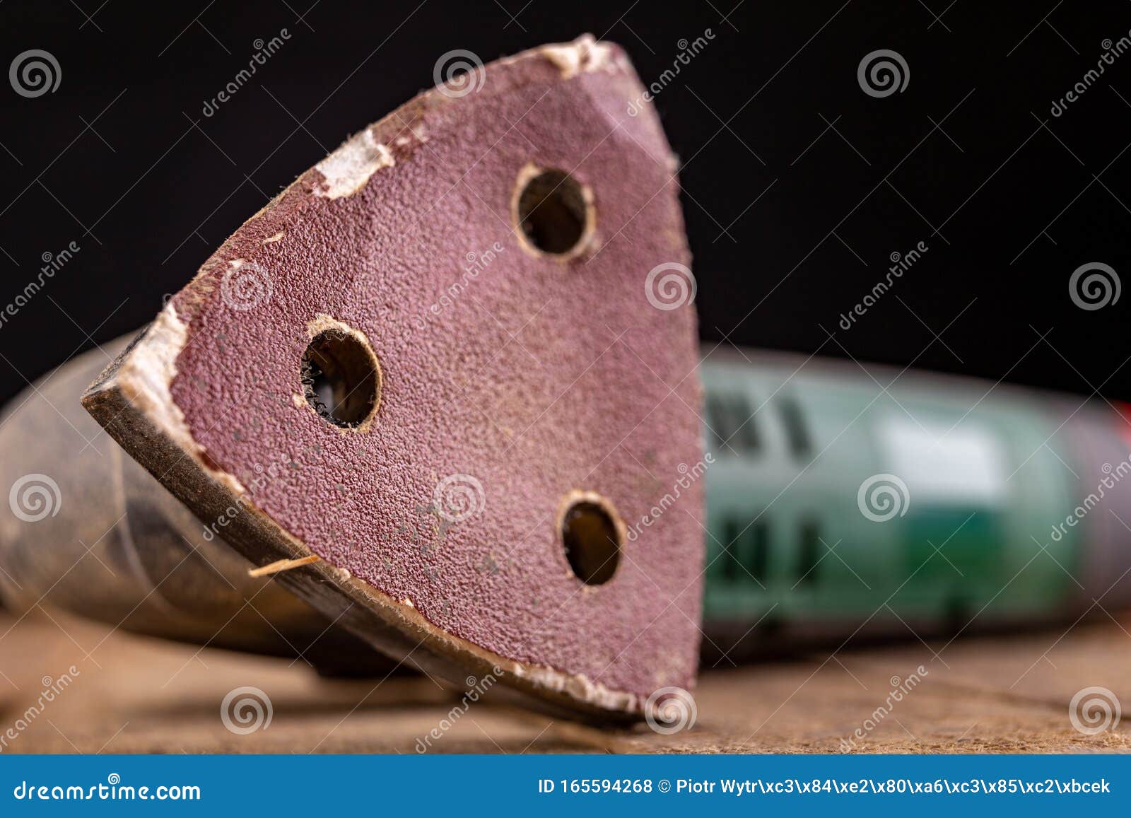 Rotary Wood Grinder with Old Sandpaper. Work Tool in a Carpentry ...
