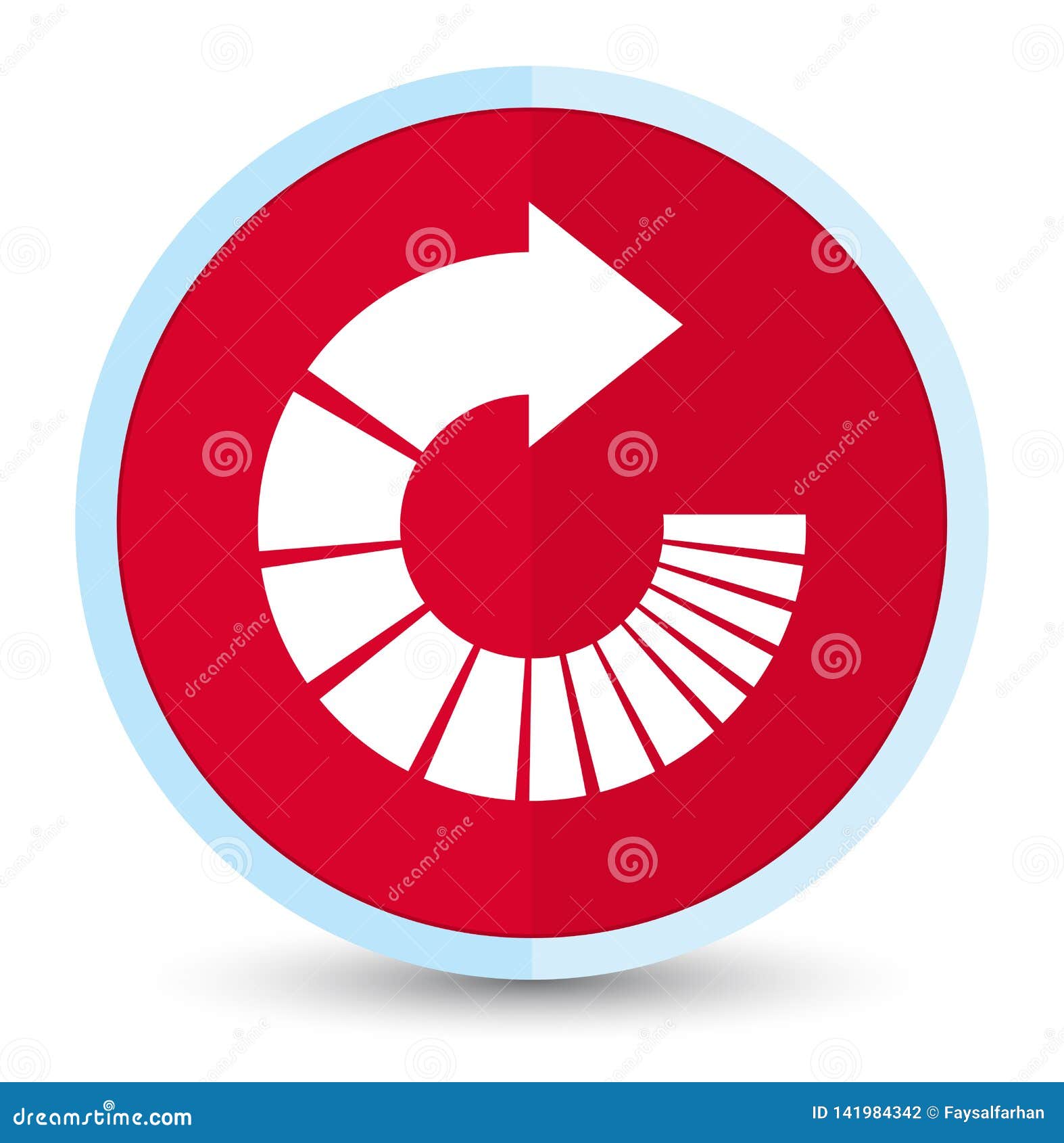 Rotate Arrow Icon Flat Prime Red Round Button Stock Vector ...