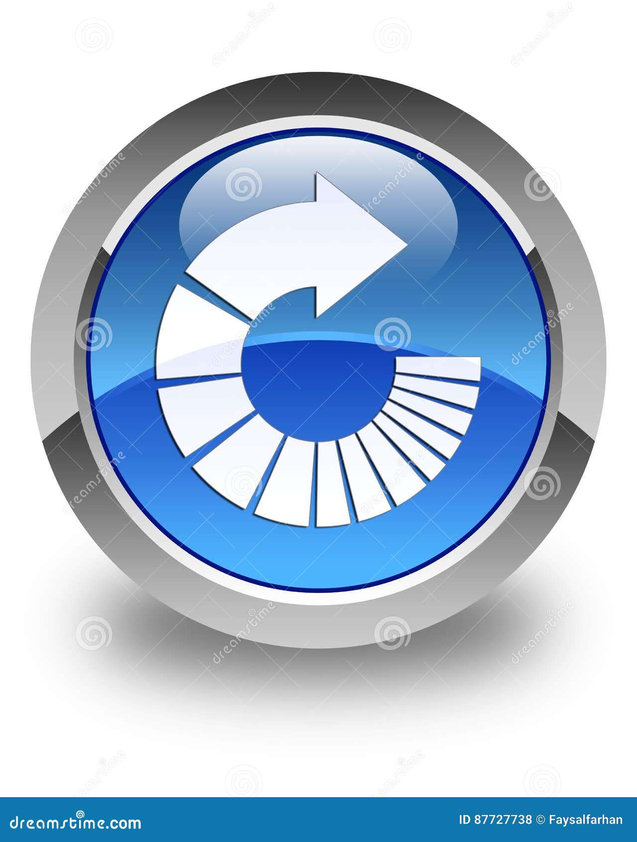 Rotate Arrow Icon Glossy Blue Round Button Stock Illustration ...
