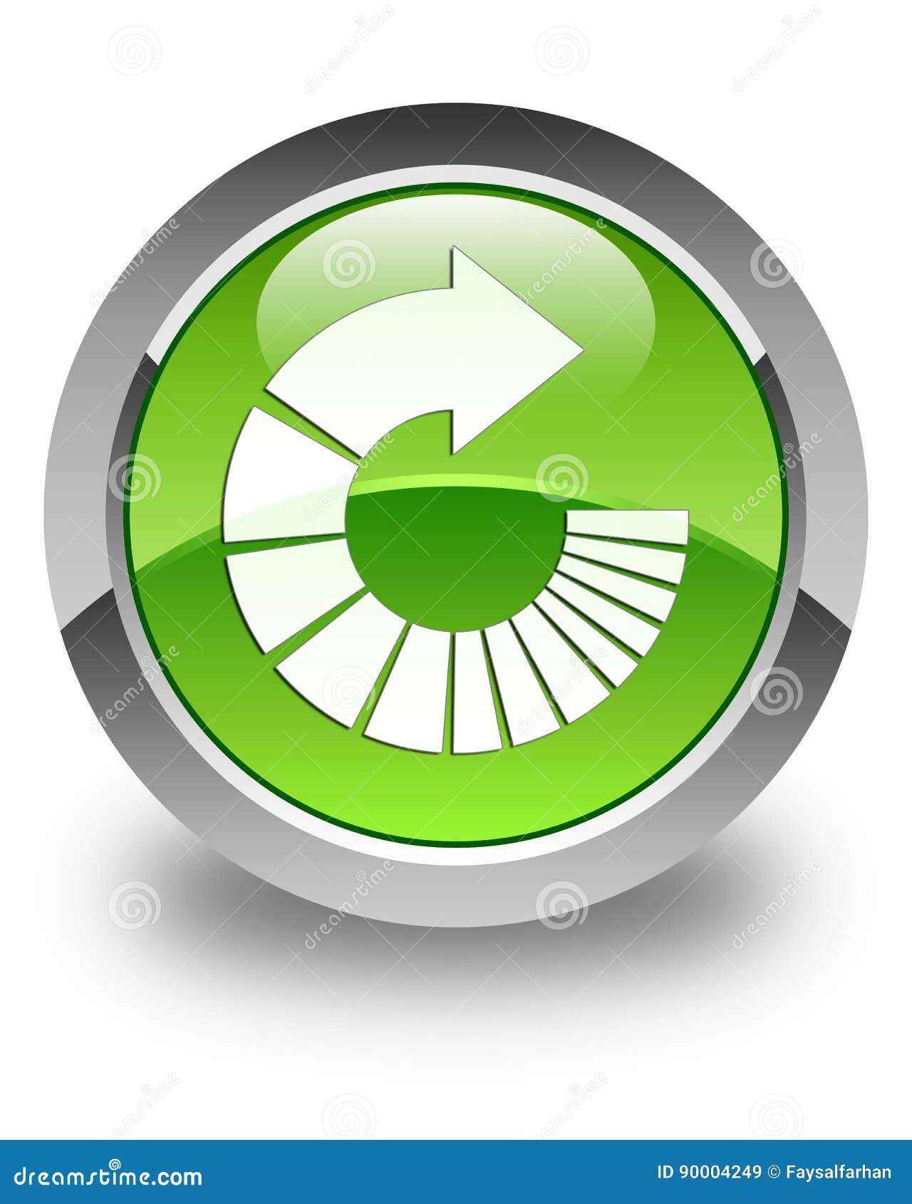 Rotate Arrow Icon Glossy Green Round Button Stock Illustration ...