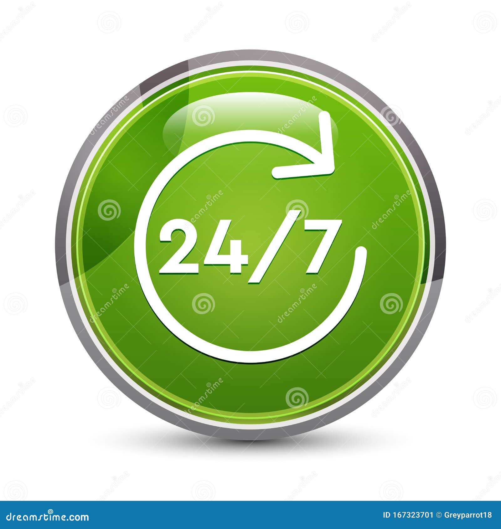 24/7 Rotate Arrow Icon Elegant Green Round Button Vector Illustration ... 24/7 Rotate Arrow Icon Elegant Green Round Button Vector Illustration ...