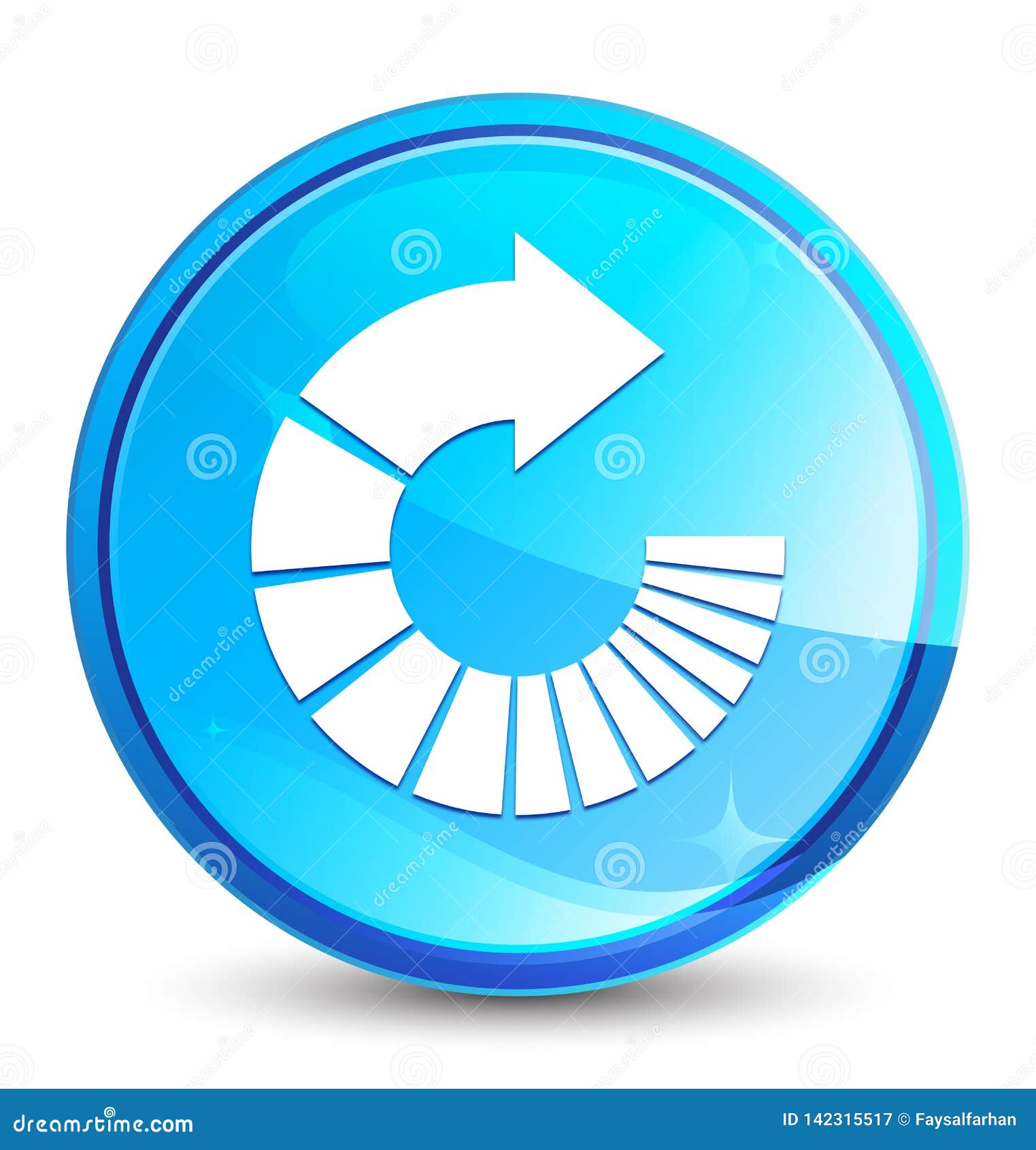 Rotate Arrow Icon Splash Natural Blue Round Button Stock Vector ...
