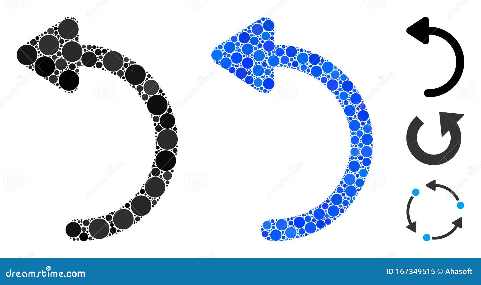 Rotate CCW Mosaic Icon of Circle Dots Stock Vector - Illustration of ...