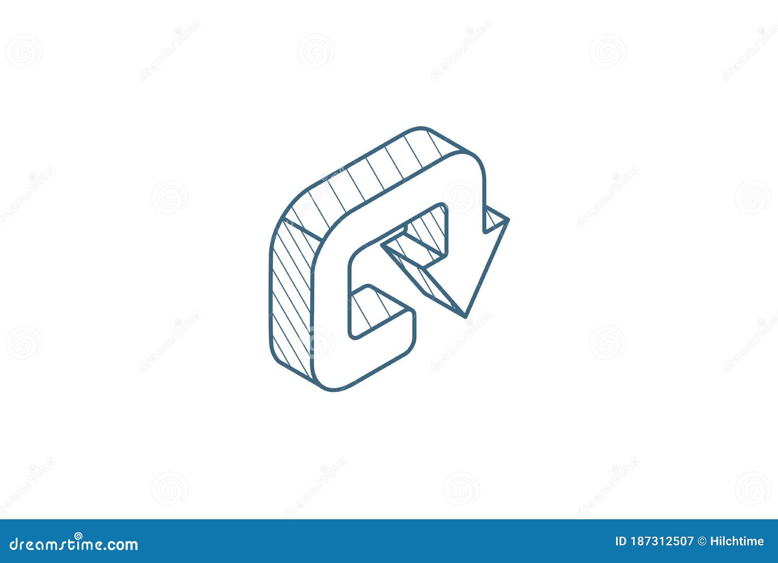 Rotate, Circle, Round Turn Realistic Icon. 3d Line Vector Illustration ...