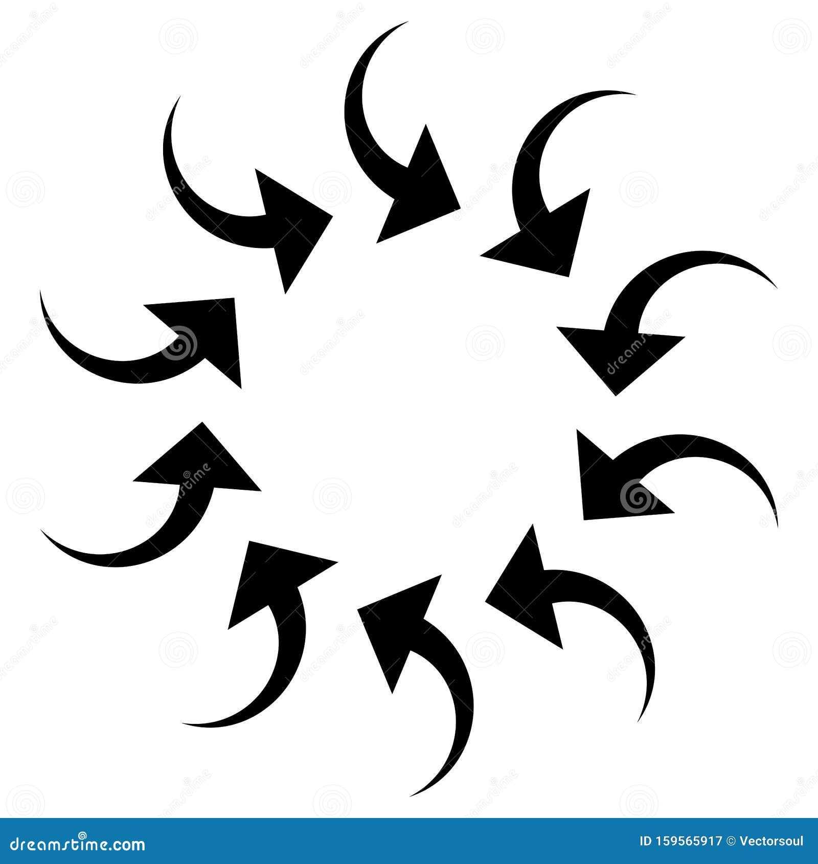 Rotate Circular, Radial Arrows for Cycle, Iteration Concepts ...