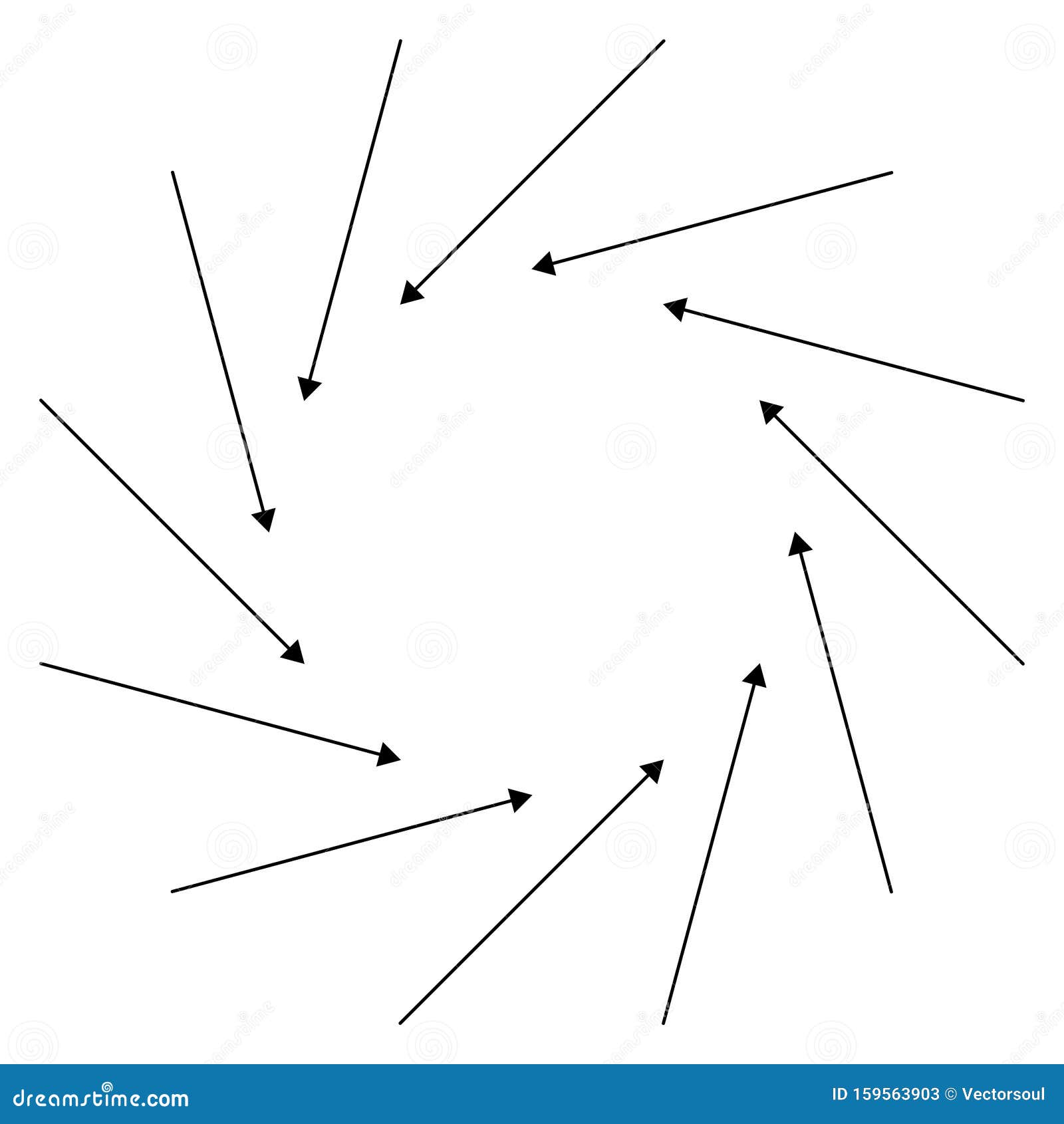 Rotate Circular Radial Arrows For Cycle Iteration Concepts