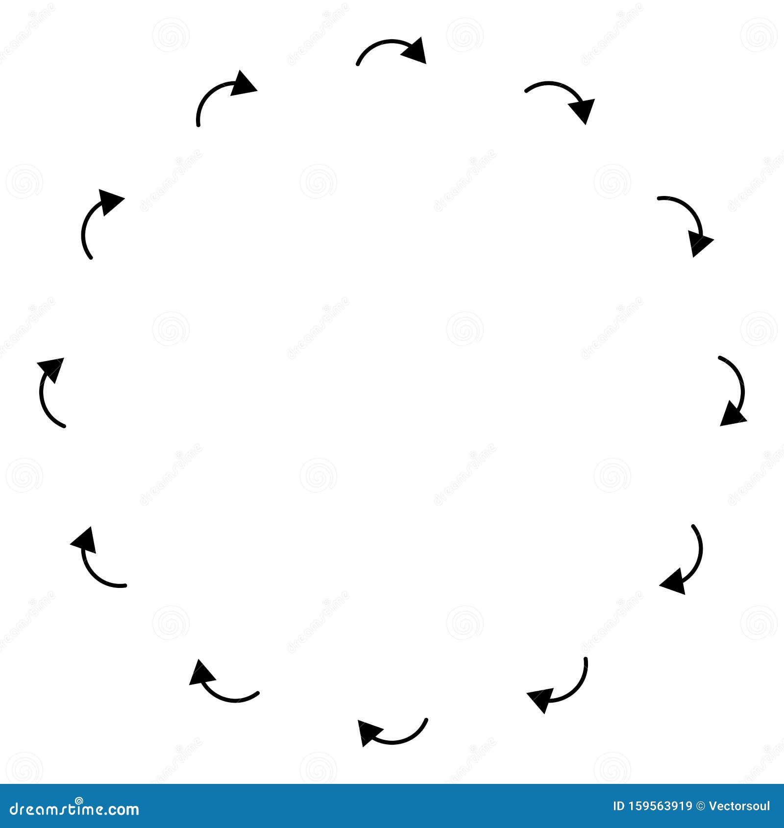 Rotate Circular, Radial Arrows for Cycle, Iteration Concepts ...