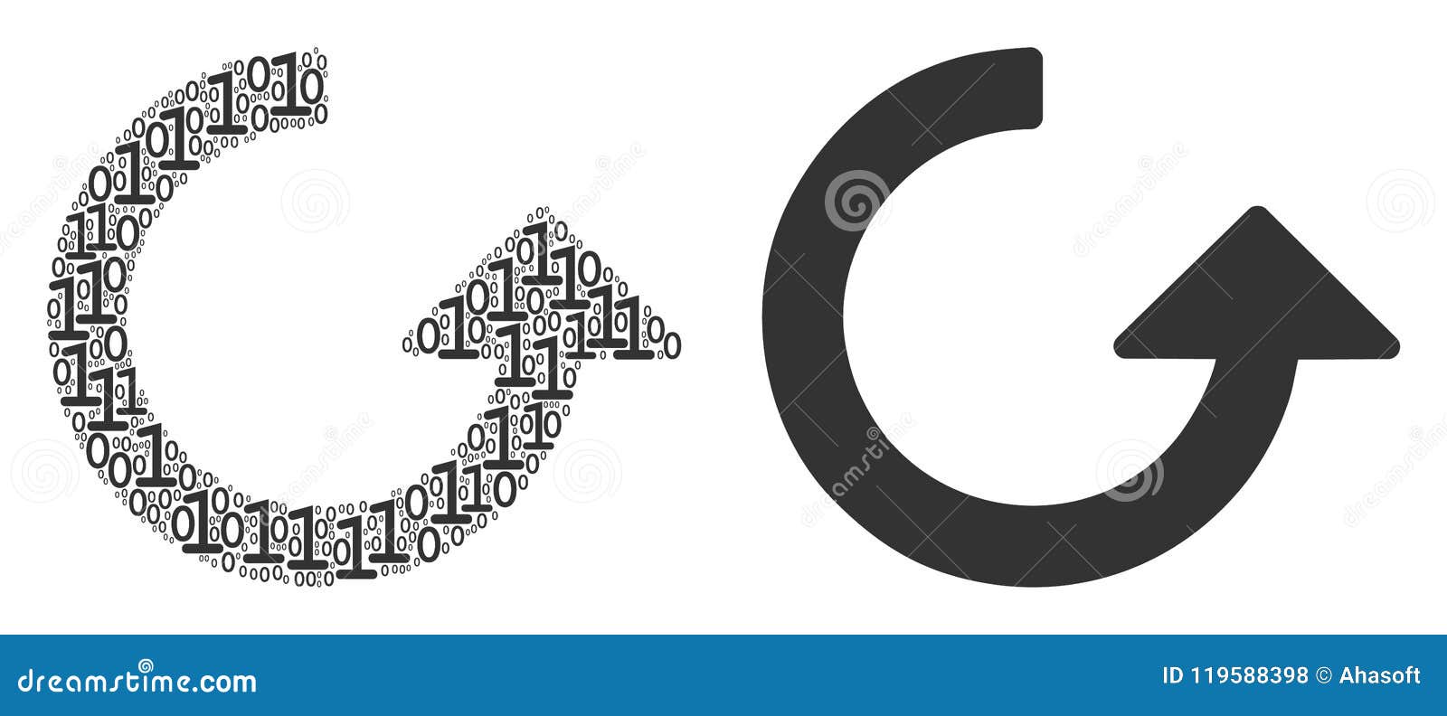 Rotate Mosaic of Binary Digits Stock Vector - Illustration of digital ...