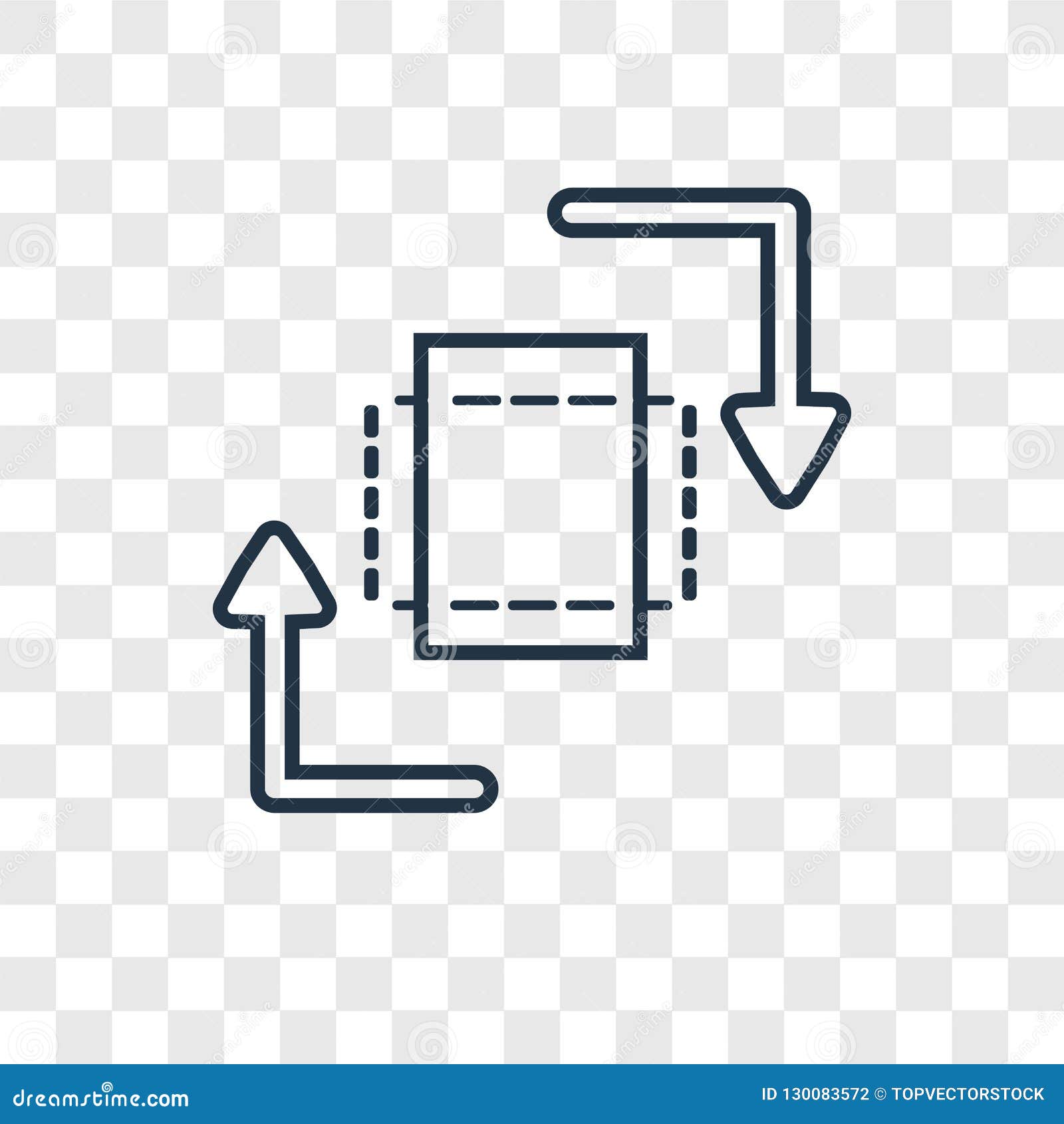 Rotate Concept Vector Linear Icon Isolated on Transparent Background ...