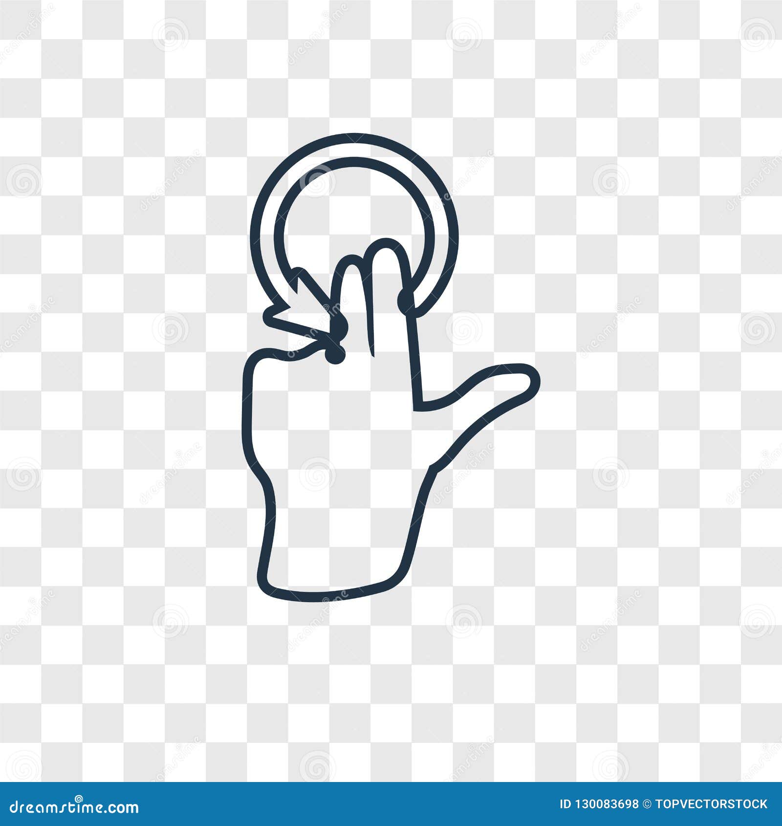 Rotate Concept Vector Linear Icon Isolated on Transparent Background ...