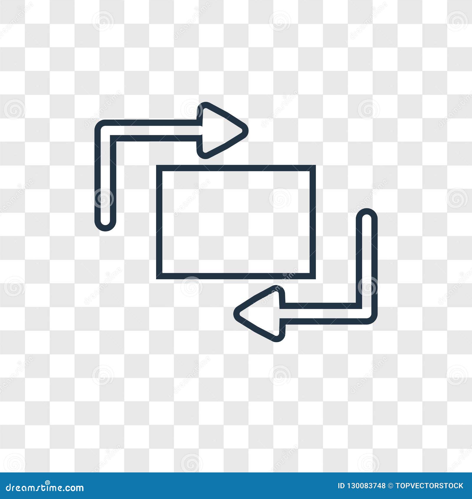 Rotate Concept Vector Linear Icon Isolated on Transparent Background ...