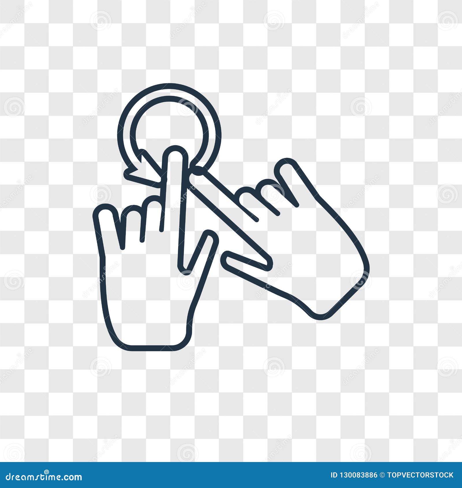 Rotate Concept Vector Linear Icon Isolated on Transparent Background ...