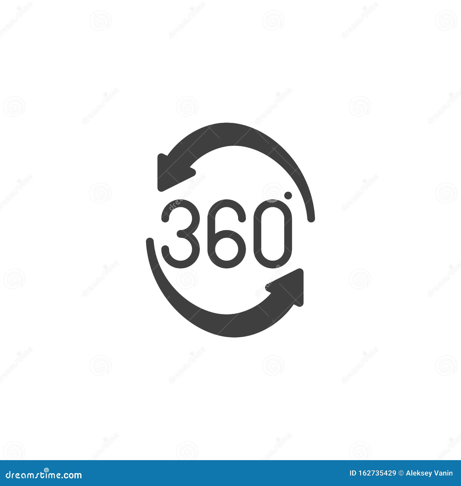 Rotate 360 Degrees Arrow Vector Icon Stock Vector - Illustration of ...
