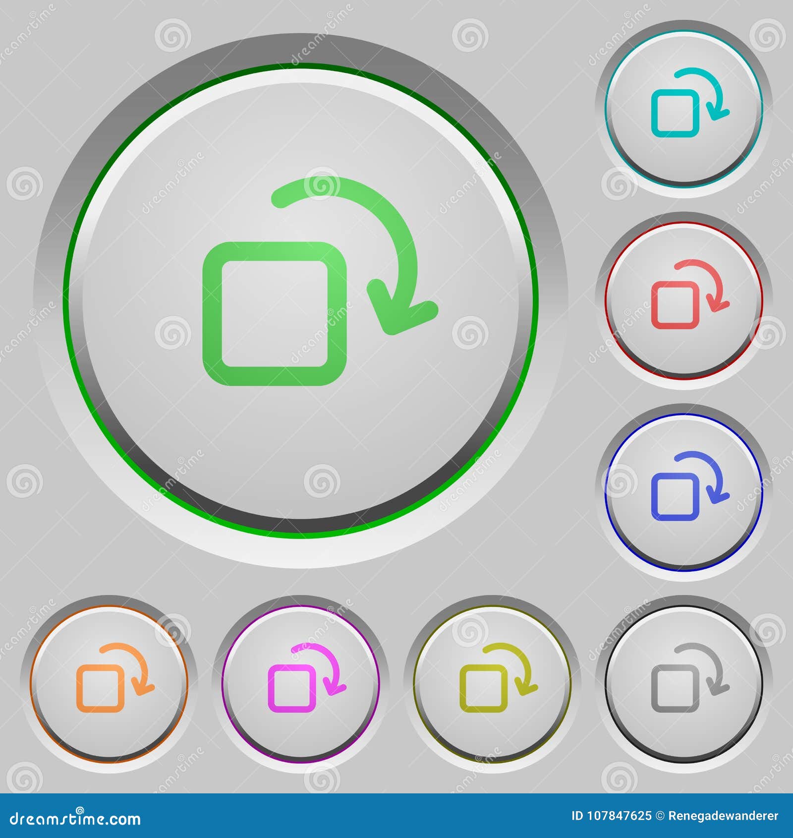 Rotate Element Push Buttons Stock Vector - Illustration of application ...