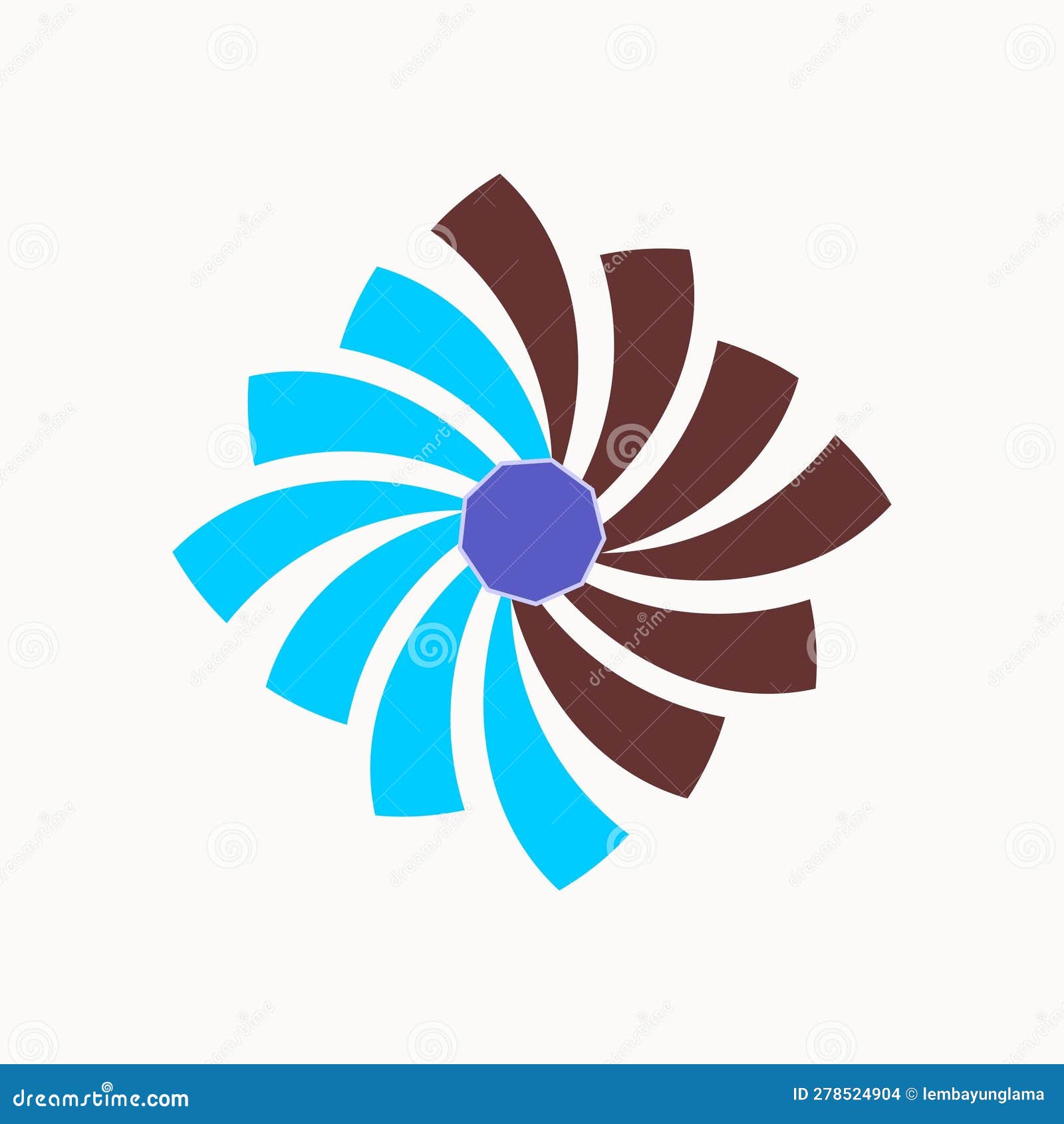 Rotate Flower Abstract Isolated Flat Design Stock Illustration ...