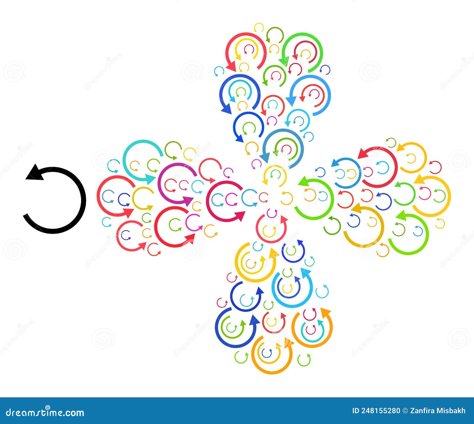 Rotate Left Arrow Icon Bright Rotation Burst Stock Vector ...