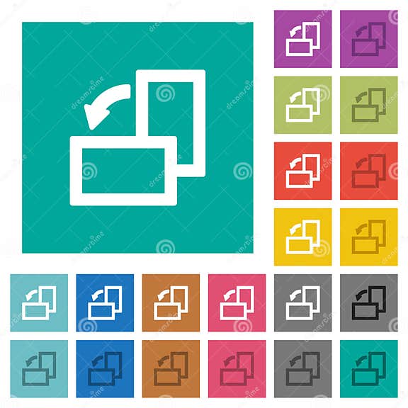 Rotate Left Square Flat Multi Colored Icons Stock Vector - Illustration ...