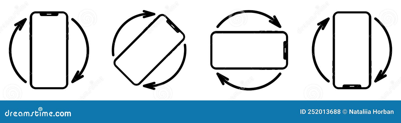 Rotate Mobile Phone Icon. Tilt Smartphone Symbol. Sign Device Vector ...