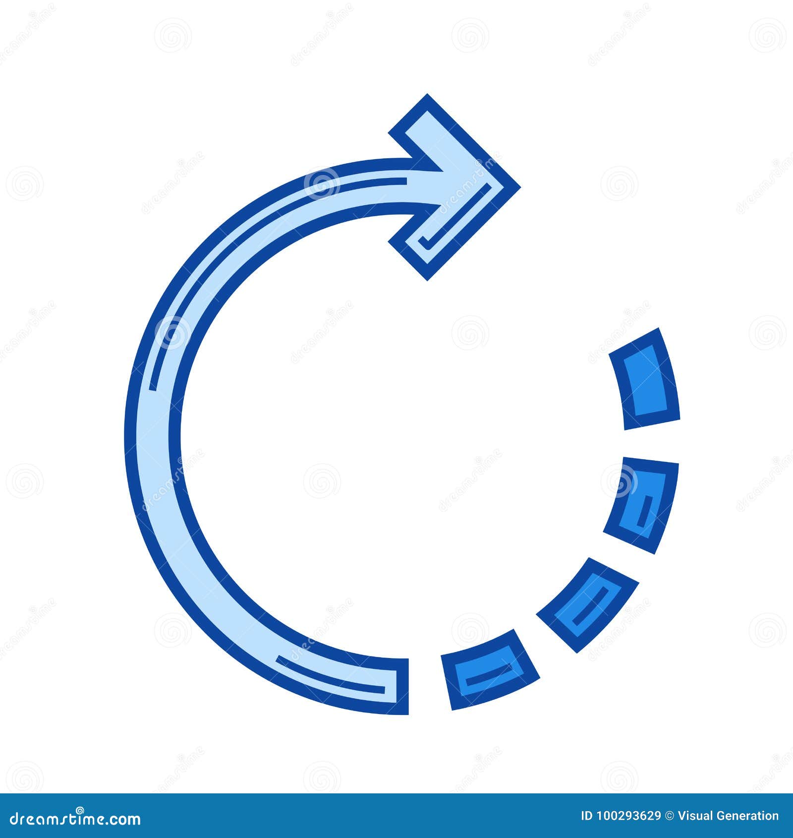 Rotate Object Line Icon Stock Vector Illustration Of Flat 100293629