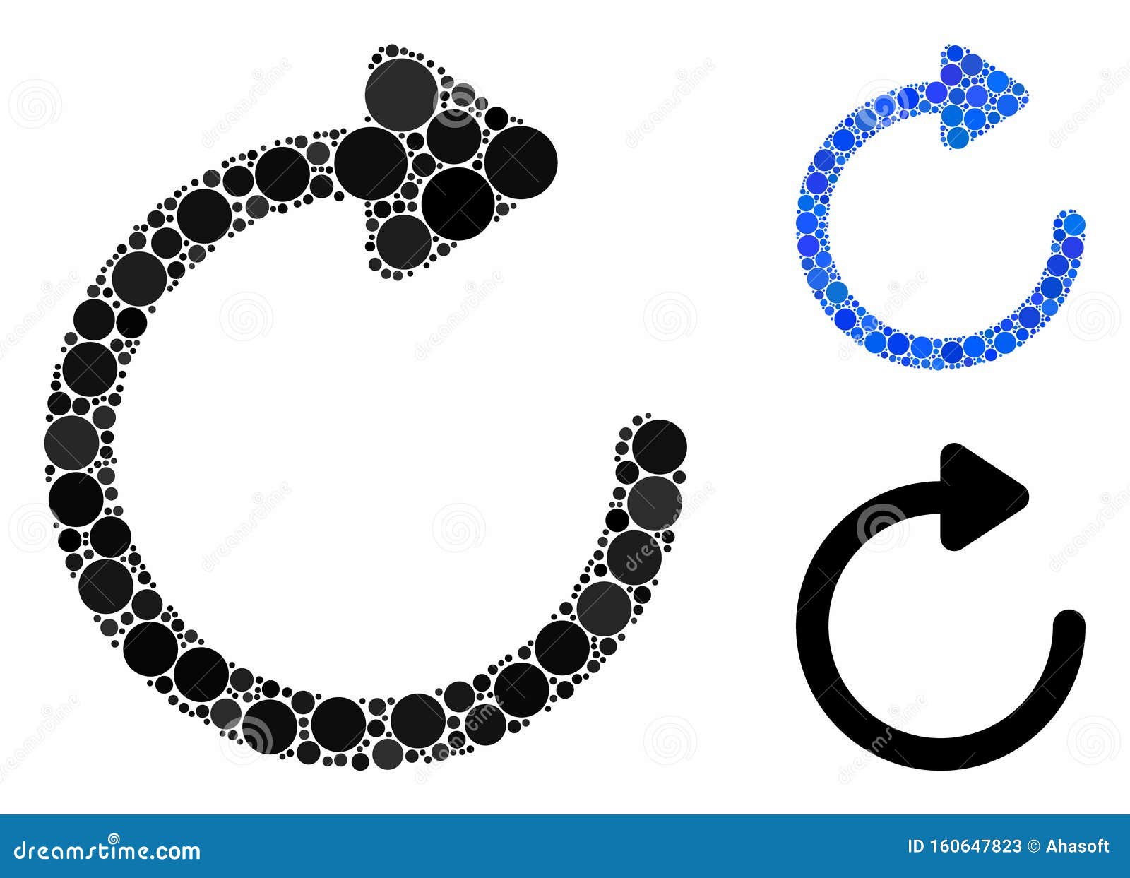 Rotate Right Mosaic Icon of Circles Stock Vector - Illustration of move ...