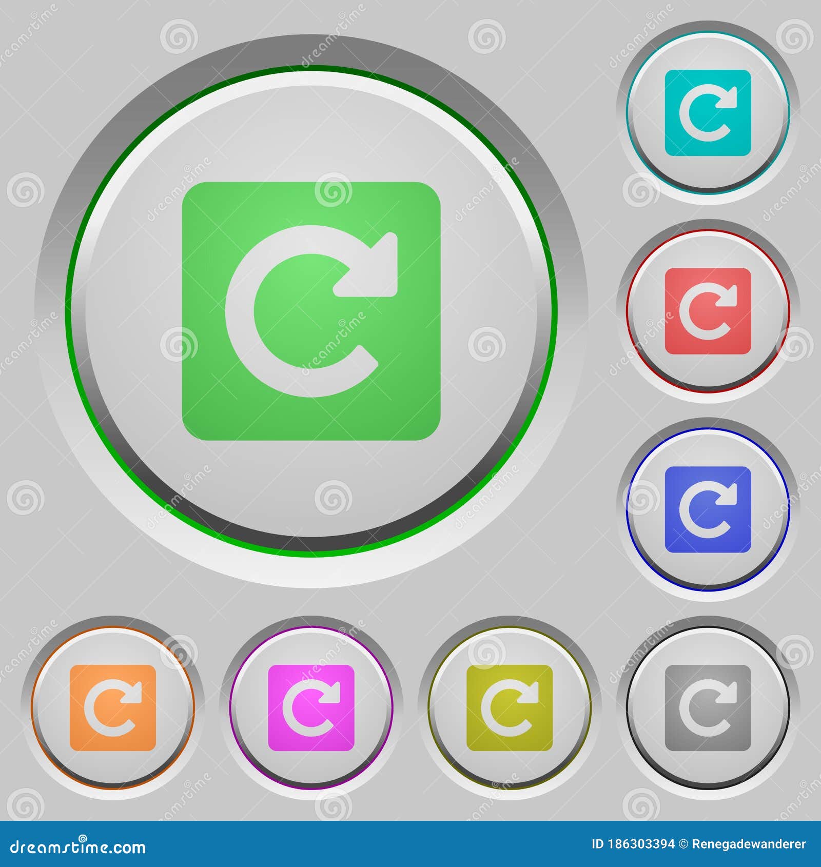 Rotate right push buttons stock illustration. Illustration of buttons ...