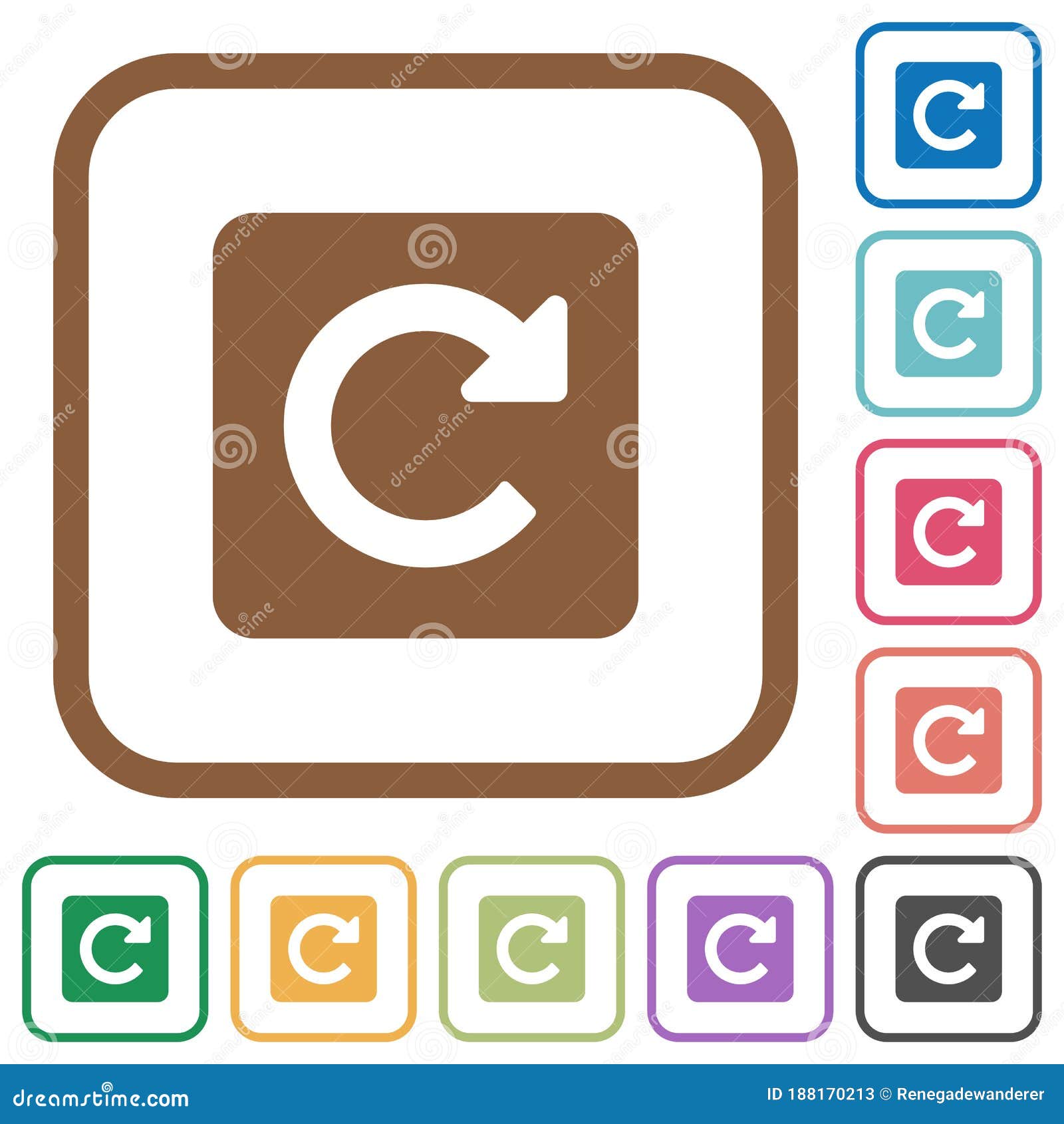 Rotate right simple icons stock vector. Illustration of plain - 188170213