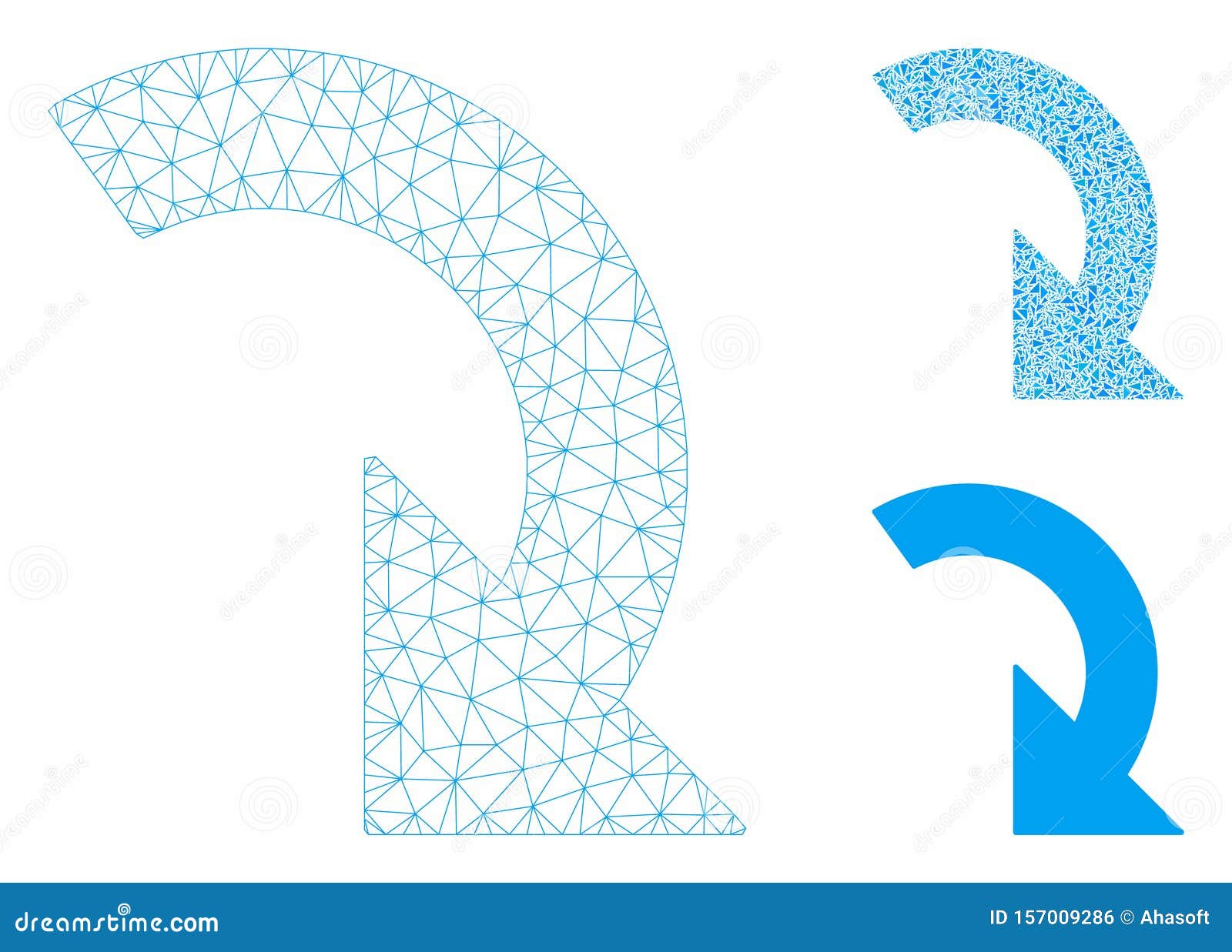 Rotate Right Vector Mesh 2D Model and Triangle Mosaic Icon Stock Vector ...