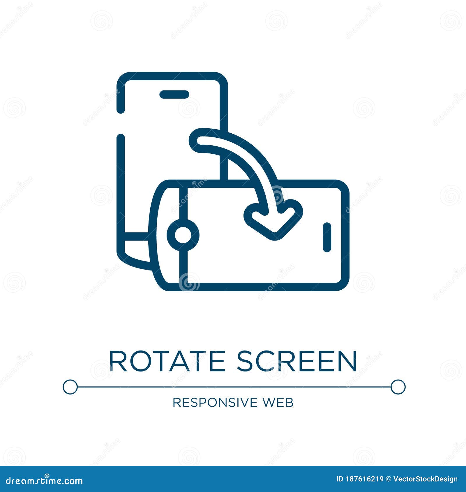 Rotate Screen Icon. Linear Vector Illustration from Responsive Web ...