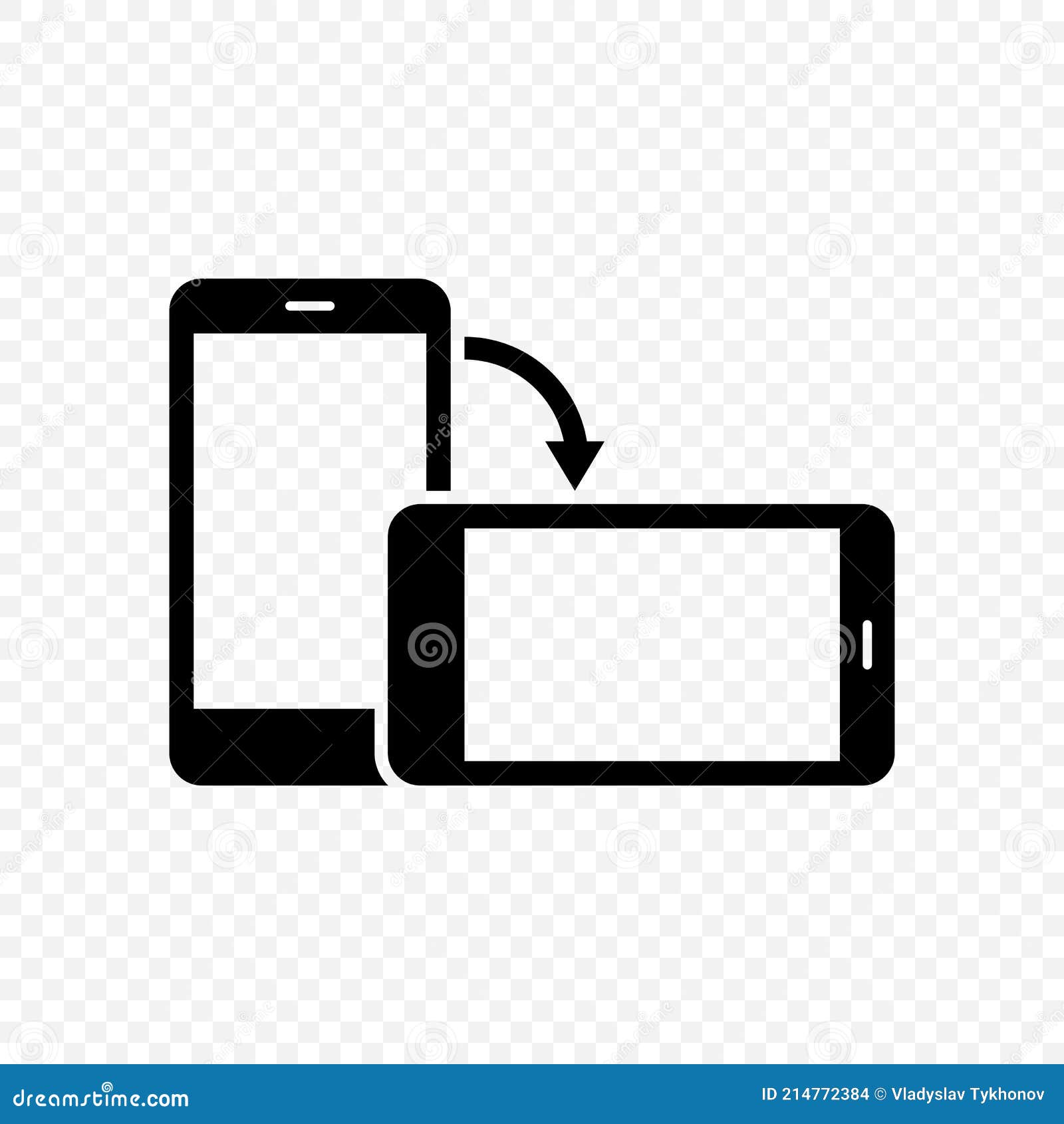 Smartphone Rotation Sign. Rotating Phone Symbol. Rotate Device Isolated ...