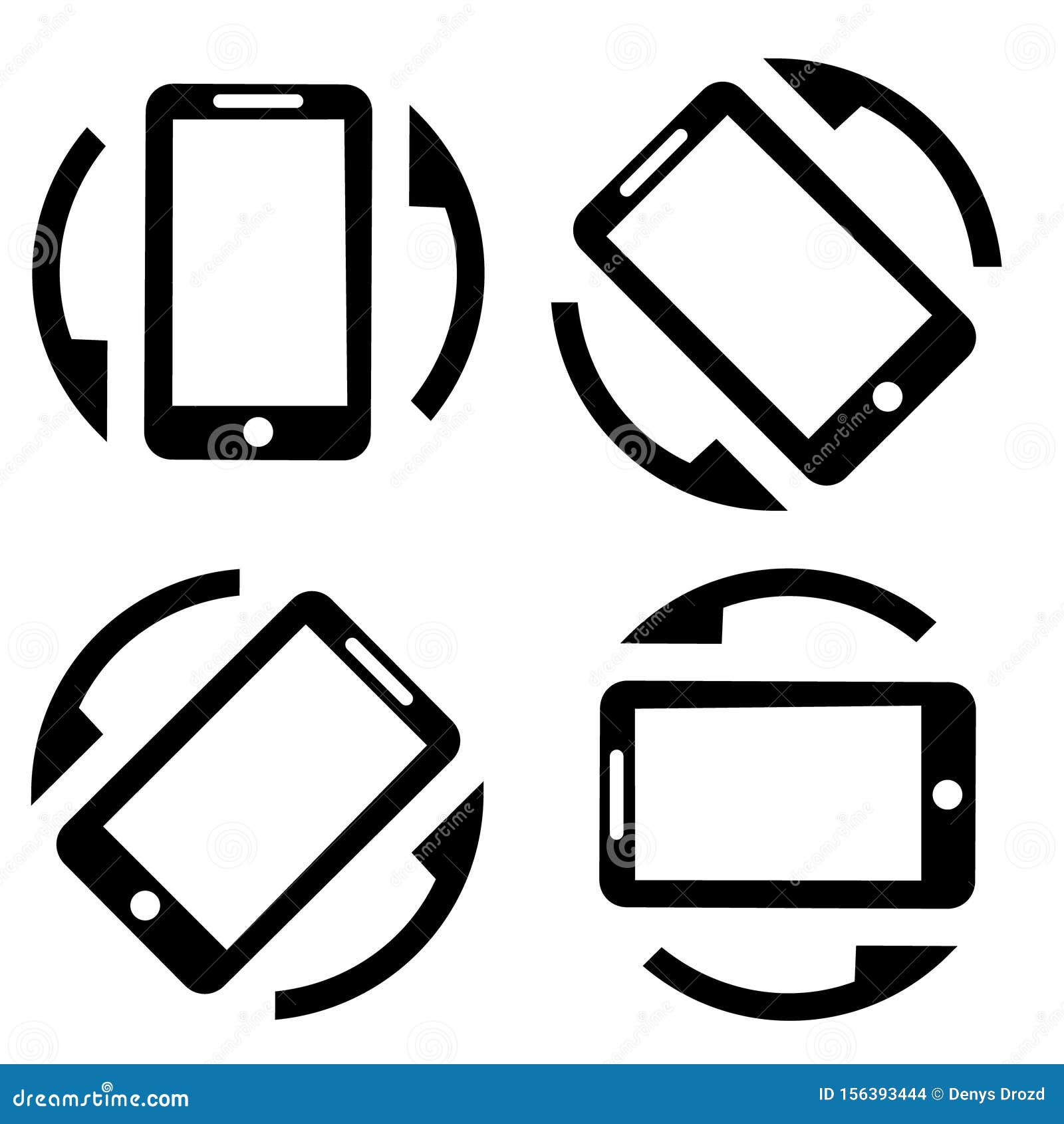 Rotate Smartphone Icon Vector. Mobile Screen Rotation Illustration ... Rotate Smartphone Icon Vector. Mobile Screen Rotation Illustration ...