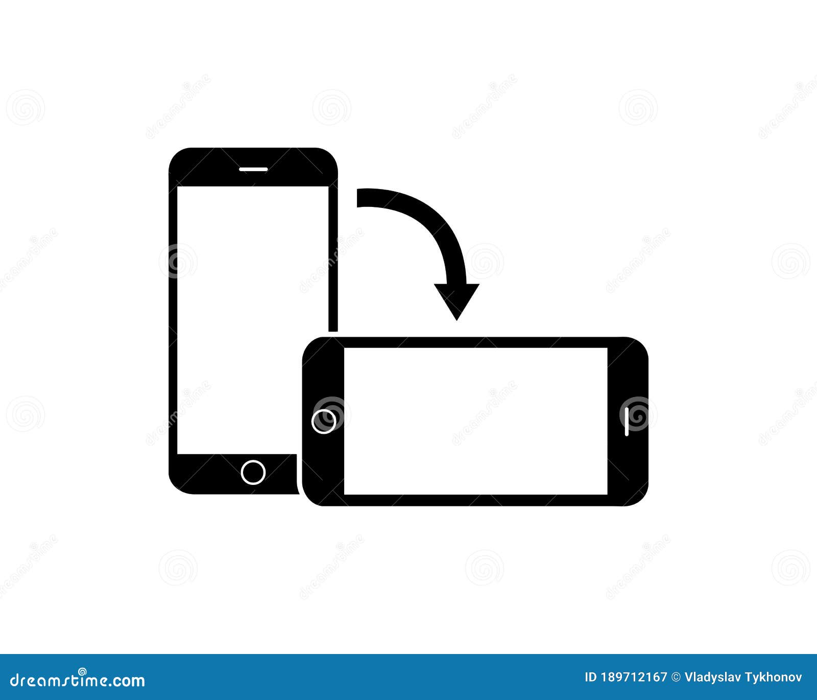 Rotate Smartphone Screen Black Icon. Vector EPS 10 Stock Vector ...