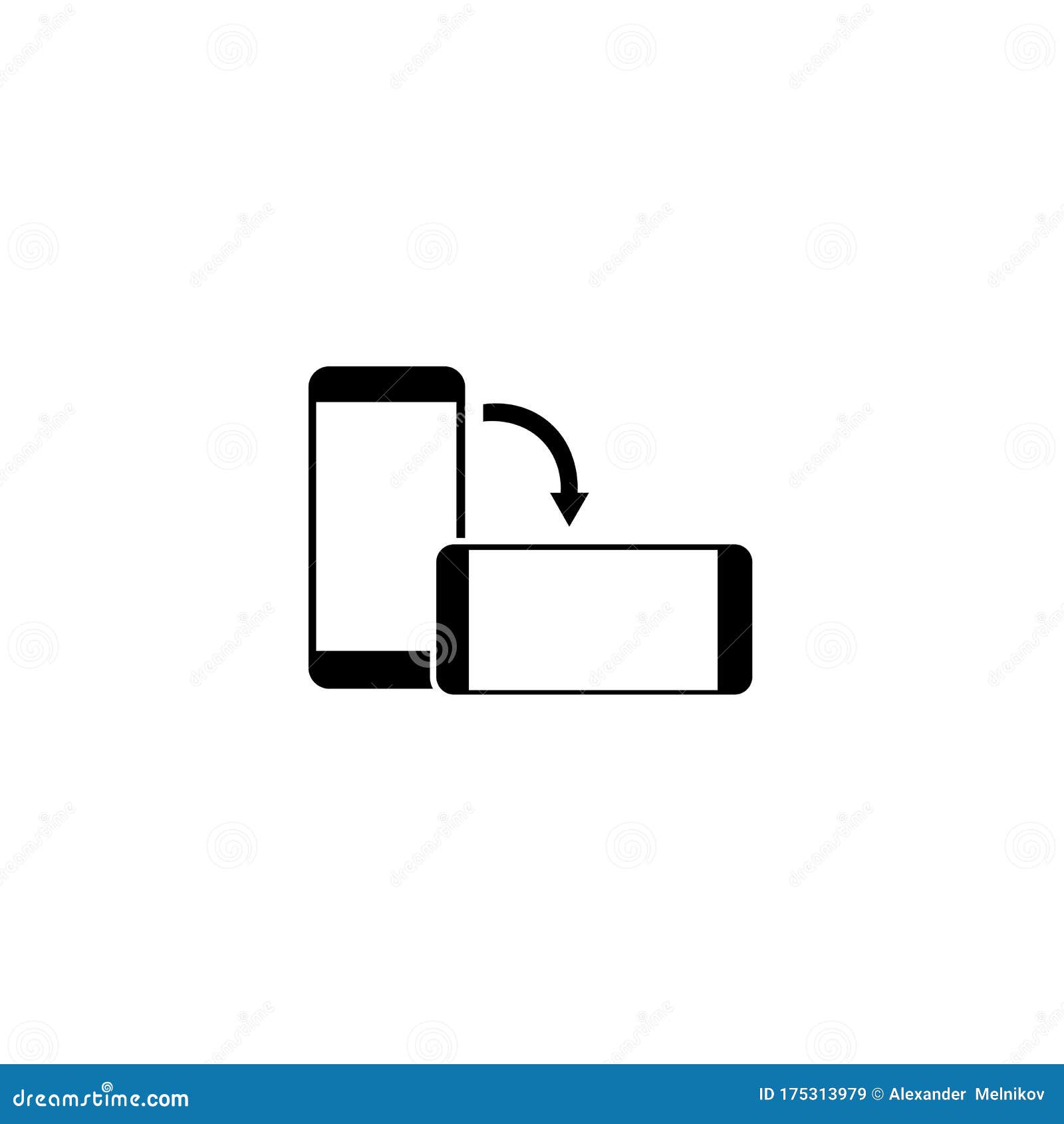 Rotate Smartphone Icon Vector. Mobile Screen Rotation Illustration ...