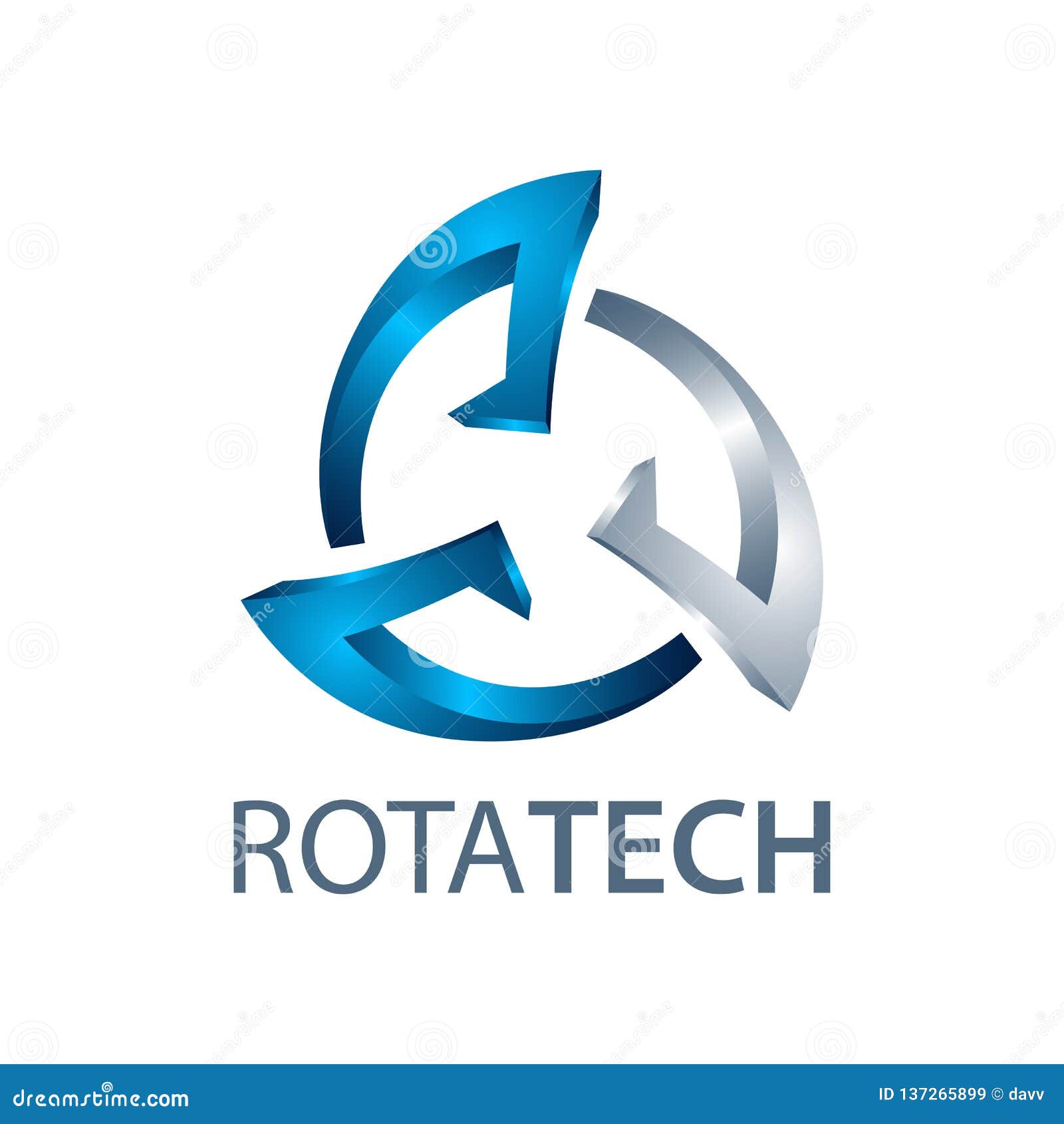 Rotate Technology Logo Concept Design. Three Dimensional Style Stock ...