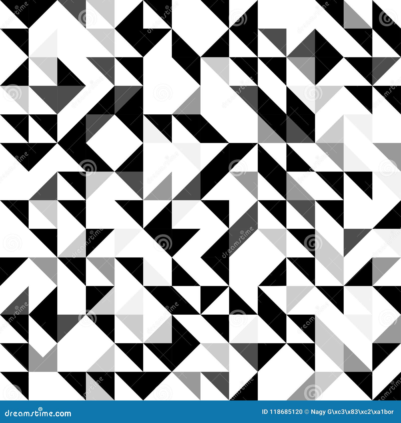 ROTATE TRIANGLE in SQUARE GRID. SEAMLESS GEOMETRIC PATTERN VECTOR Stock ...