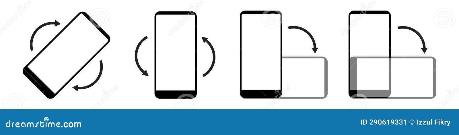 Rotate Your Phone Illustration Icon Black and White Stock Vector ...